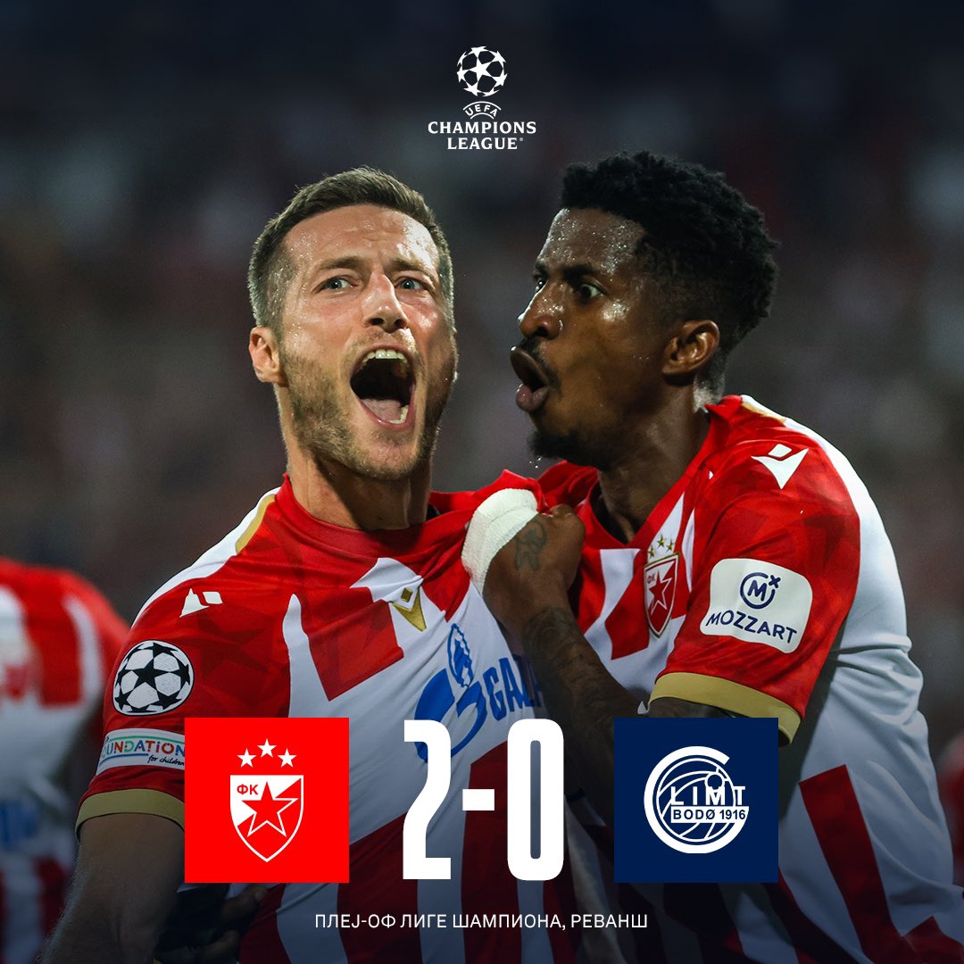 황인범+설영우 챔스 본선 진출!…즈베즈다, 보되글림트 합계 3-2 제압→포트3 배정 [UCL PO 리뷰] - 나무뉴스