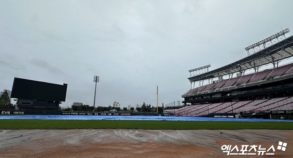 윤영철 복귀 끝내 하루 밀린다…'쏟아지는 비' 광주 NC-KIA전, 우천 취소→22일 재편성 [광주 현장] (엑스포츠뉴스) - 나무뉴스