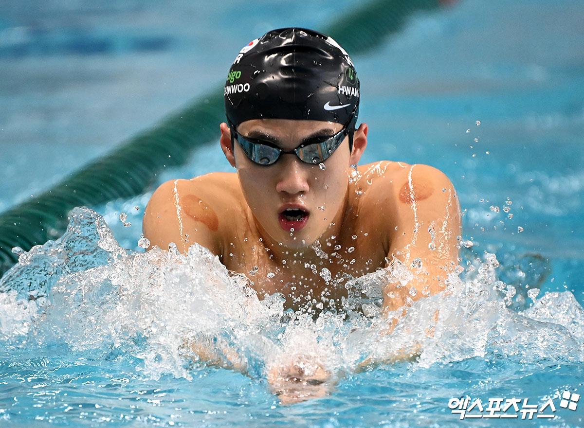 황선우, 남자 자유형 100m '전체 2위'로 결승행…中 왕하오위 1등 [AG 현장] (엑스포츠뉴스) - 나무뉴스