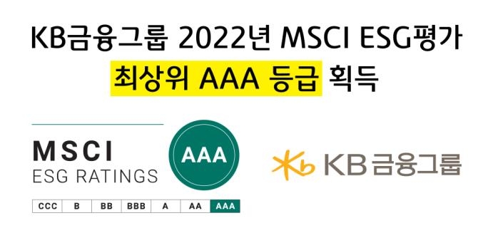 KB금융 "MSCI ESG 평가에서 최상위 등급 획득" - 나무뉴스