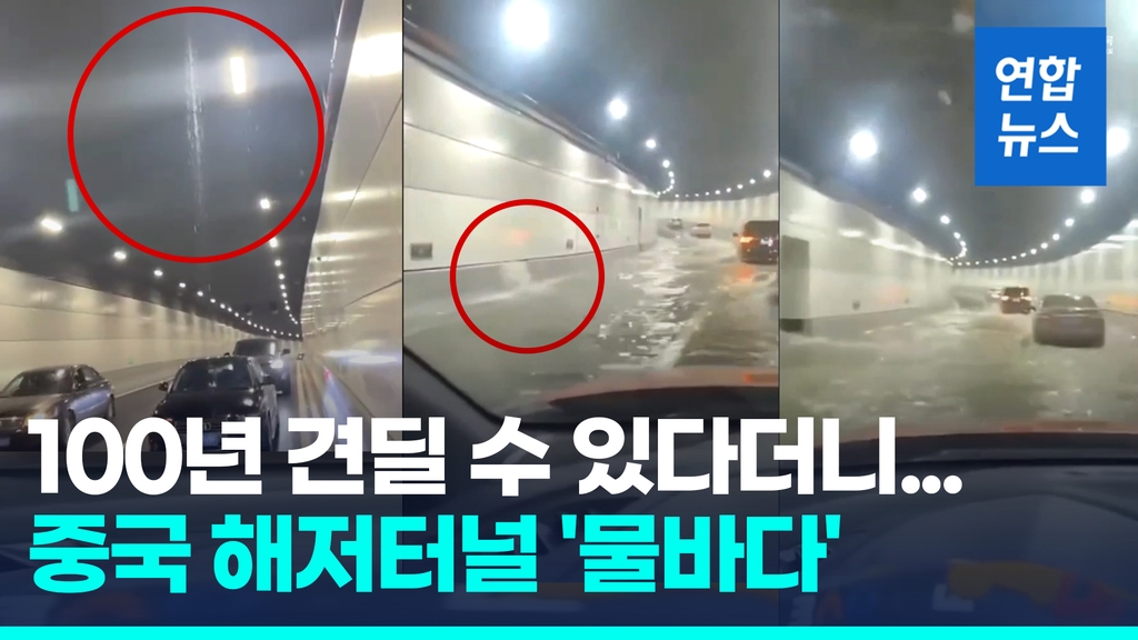 [영상] 천장·벽 바닷물 콸콸…중국 다롄해저터널 보름만에 물바다 나무뉴스